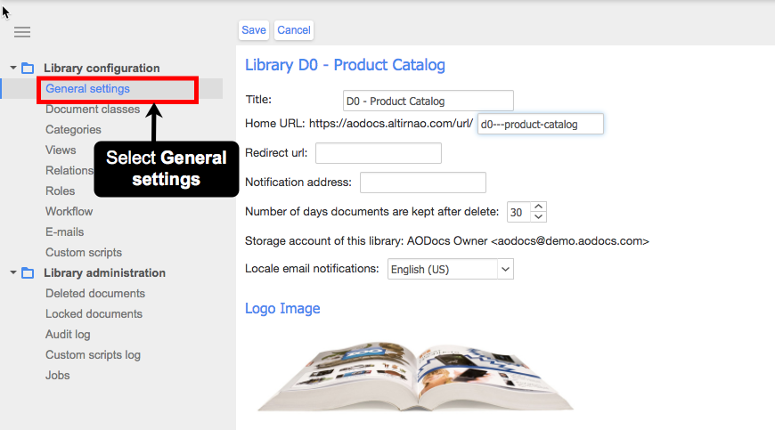 Configure your library's general settings – AODocs Knowledge Base