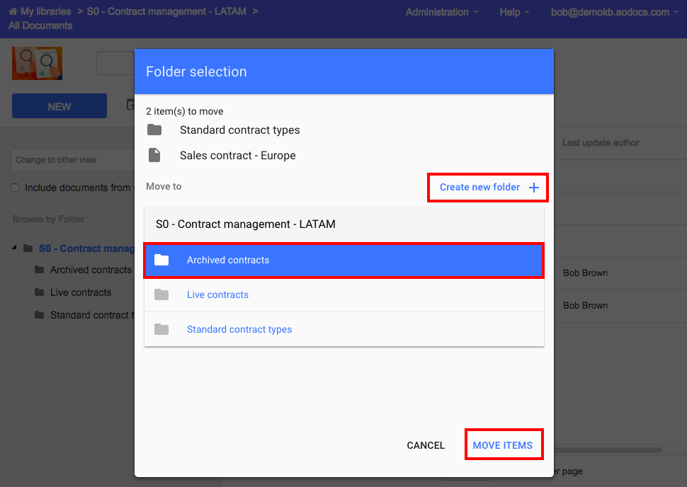 Move Documents Or Folders To A Different Folder Aodocs Knowledge Base