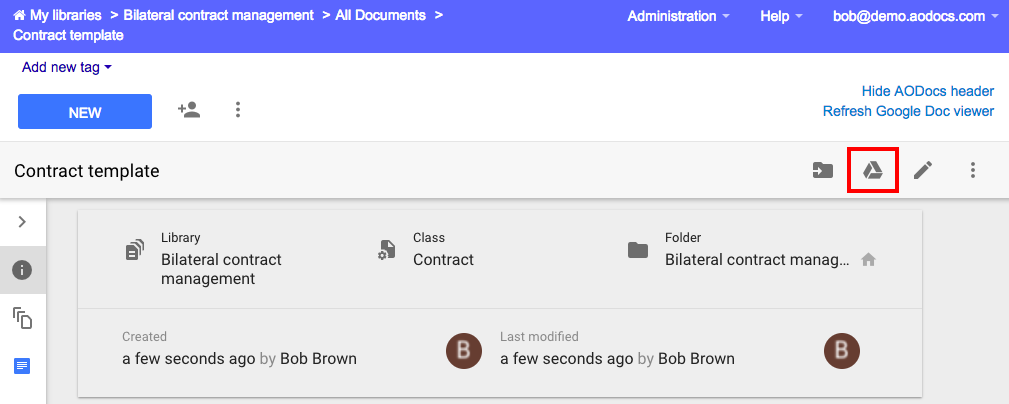 Switch between the AODocs interface and Google Drive – AODocs Knowledge Base