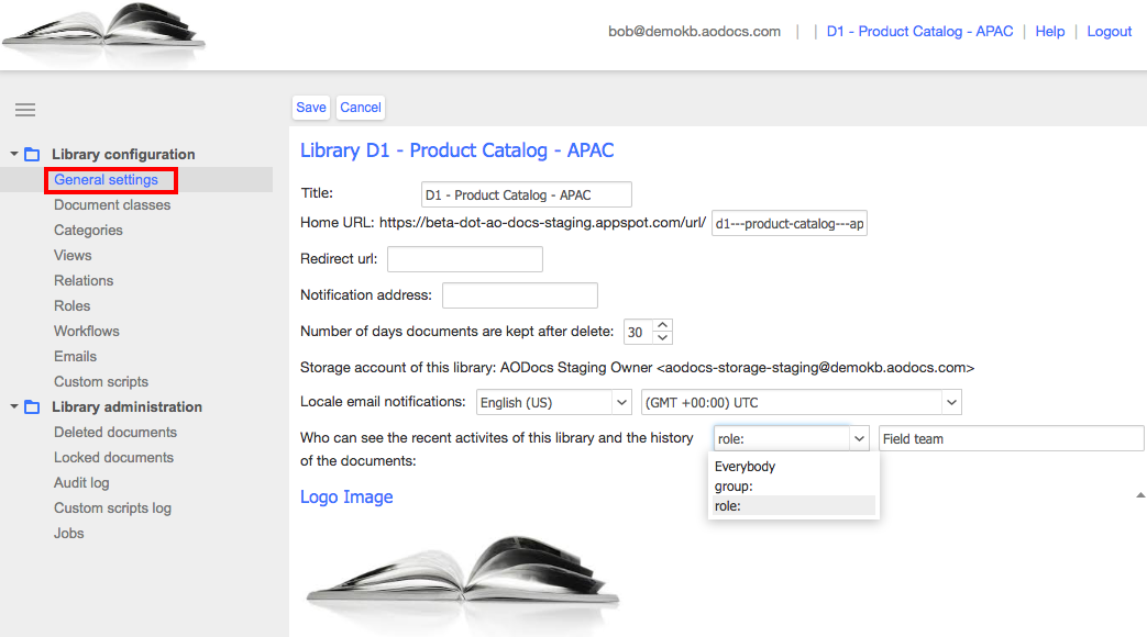 Configure your library's general settings – AODocs Knowledge Base